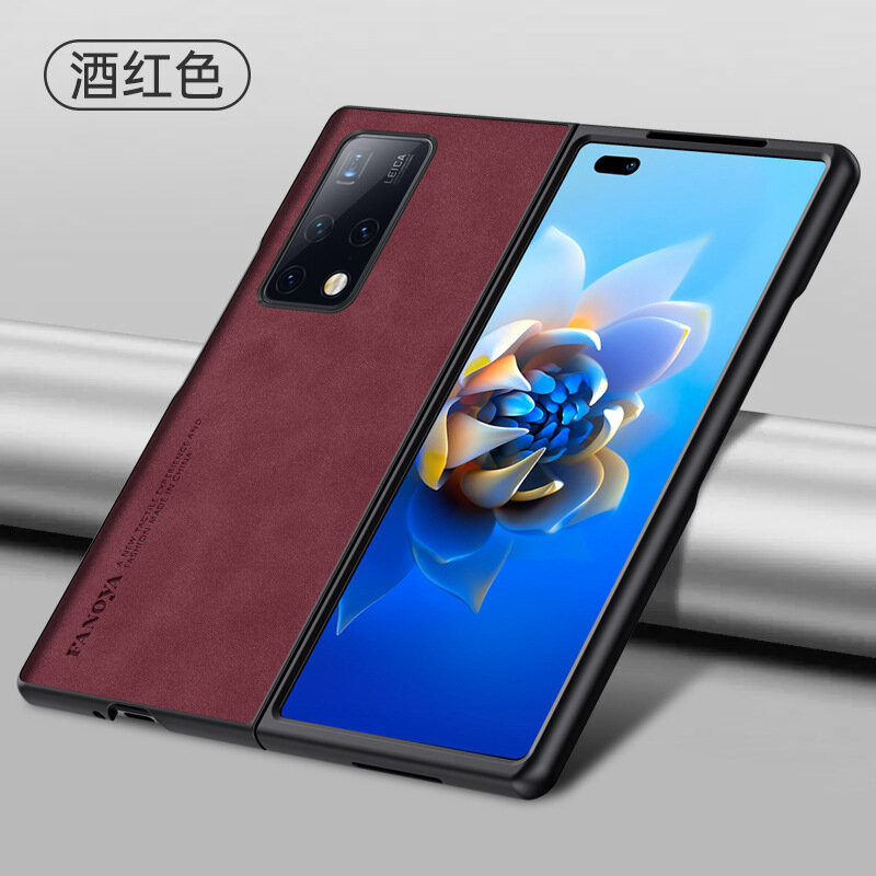 Чехол Glory Magic V3 Colorful Roses, для Huawei Mate X5, кожа ягненка, винно-красный