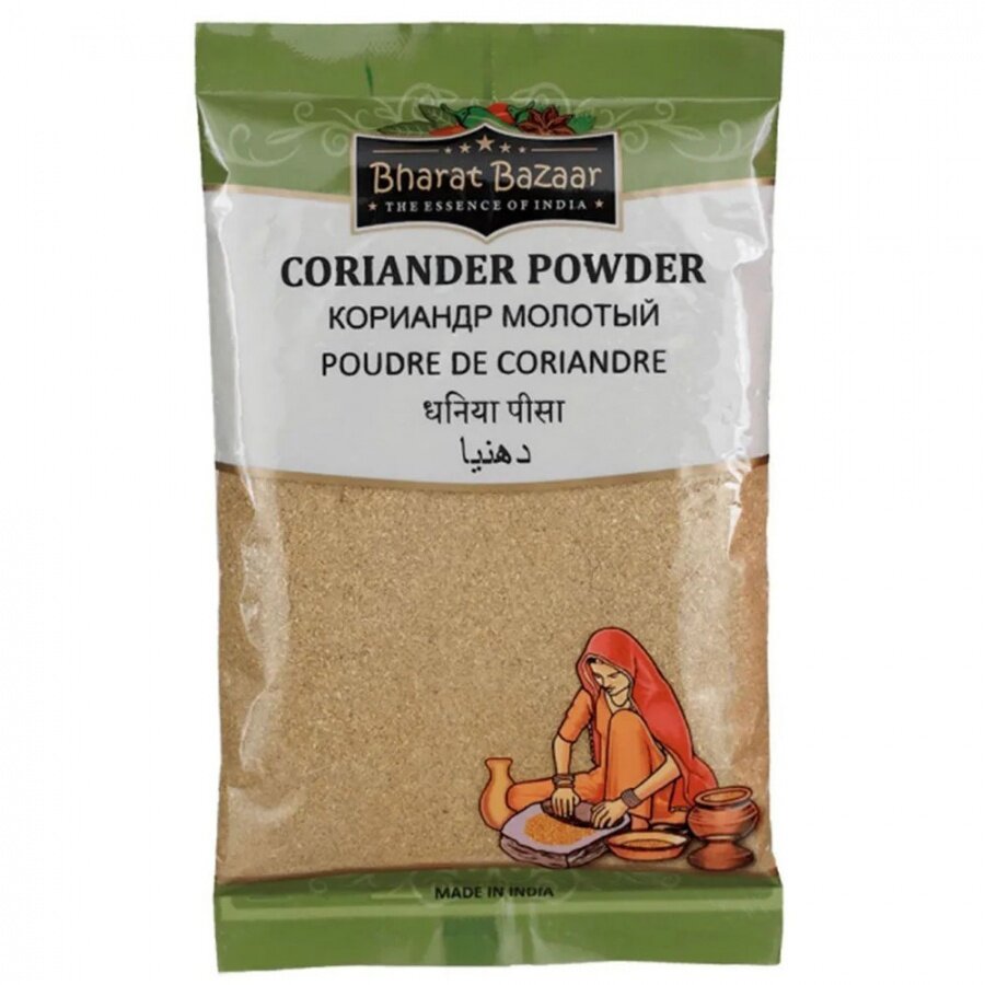 CORIANDER POWDER (Dhaniya Powder), Bharat Bazaar (Кориандр Молотый (Дхания), Бхарат Базар), 100 г.