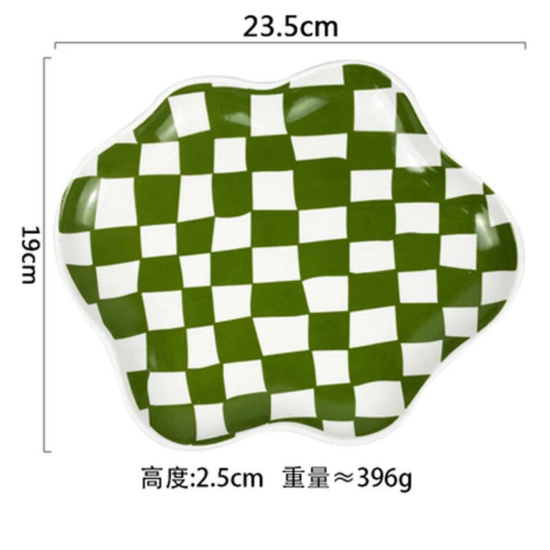 Черно-белая керамическая тарелка Green