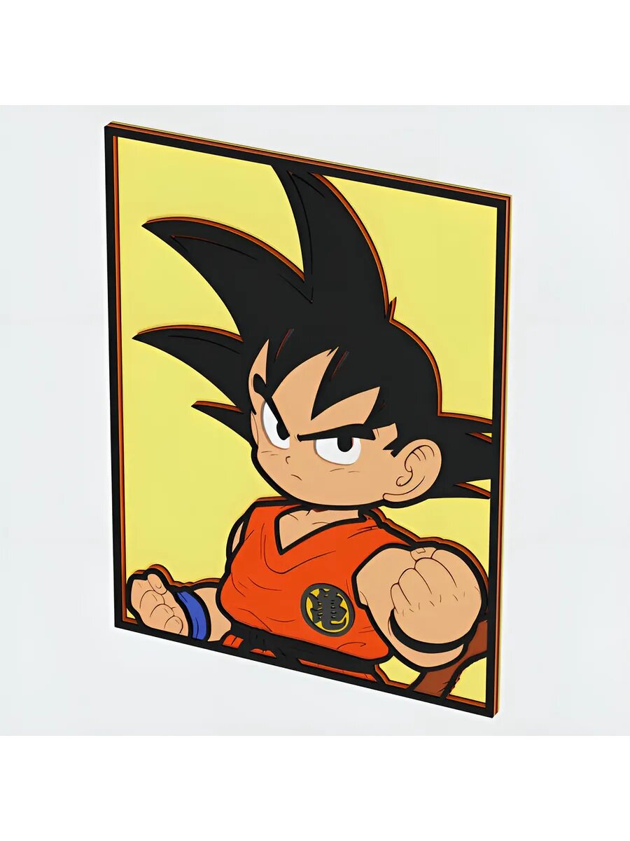 3D Картина по номерам из дерева Детский Гоку, 23x30 см