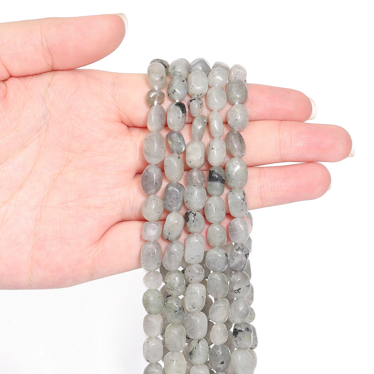 Натуральные бусины аметист лабрадорит лазурит xilitata 8-10 мм Grey labradorite