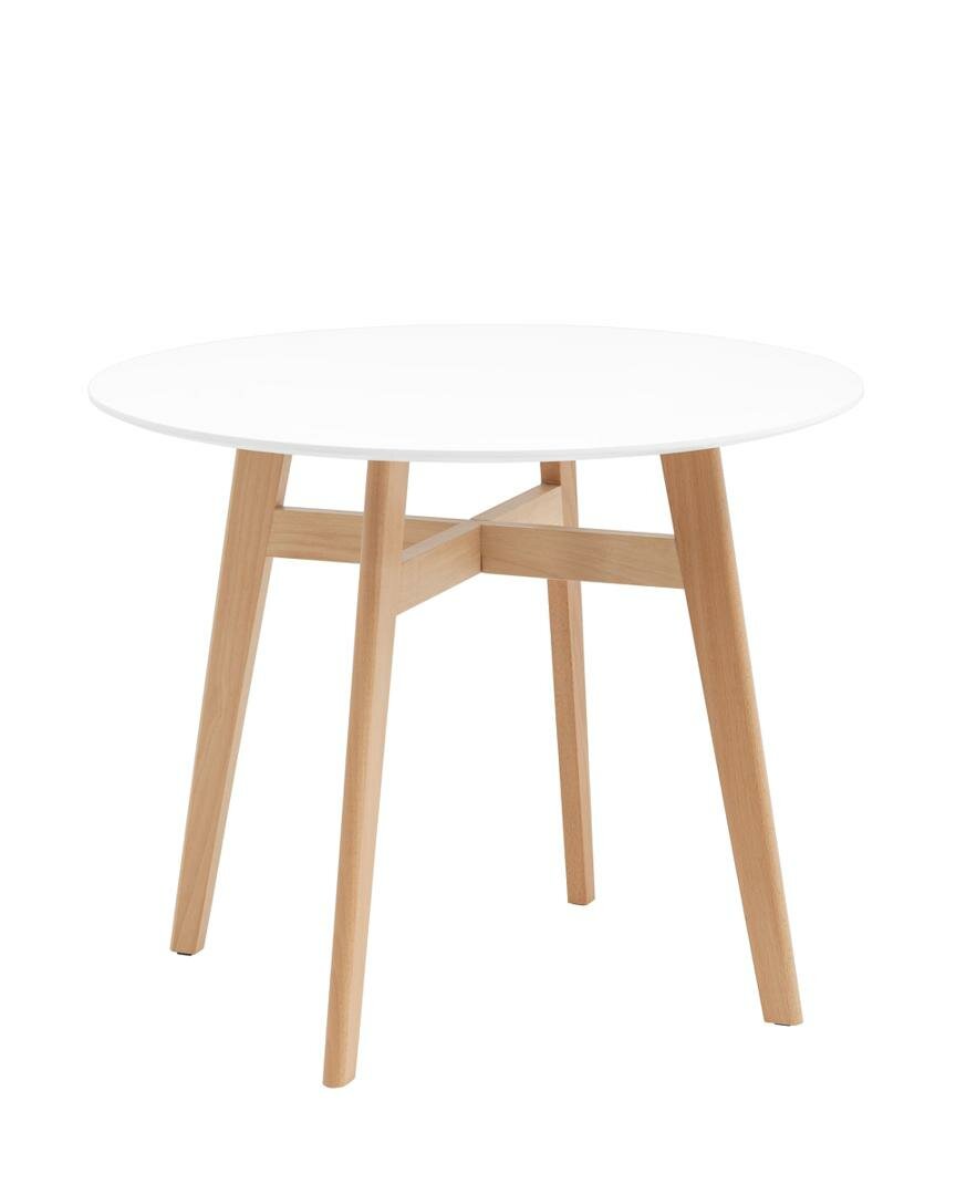 Stool Group Стол обеденный Target Circle 90*90 белый ножки из массива дерева, 75*90*90 см, арт. УТ000036022