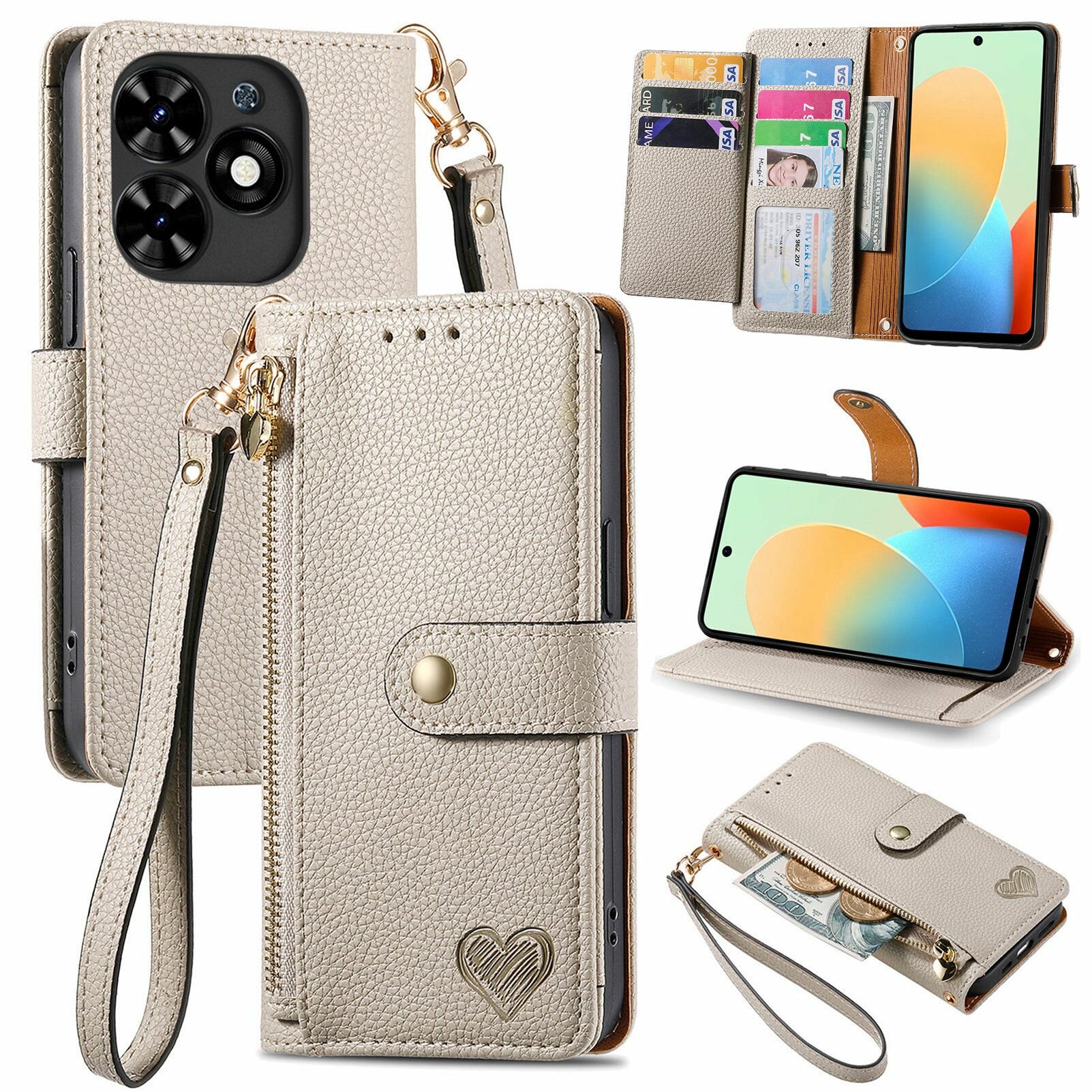 Книжка чехол для Infinix Hot 30i экокожи кошелек на молнии Чехлы для мобильных телефонов