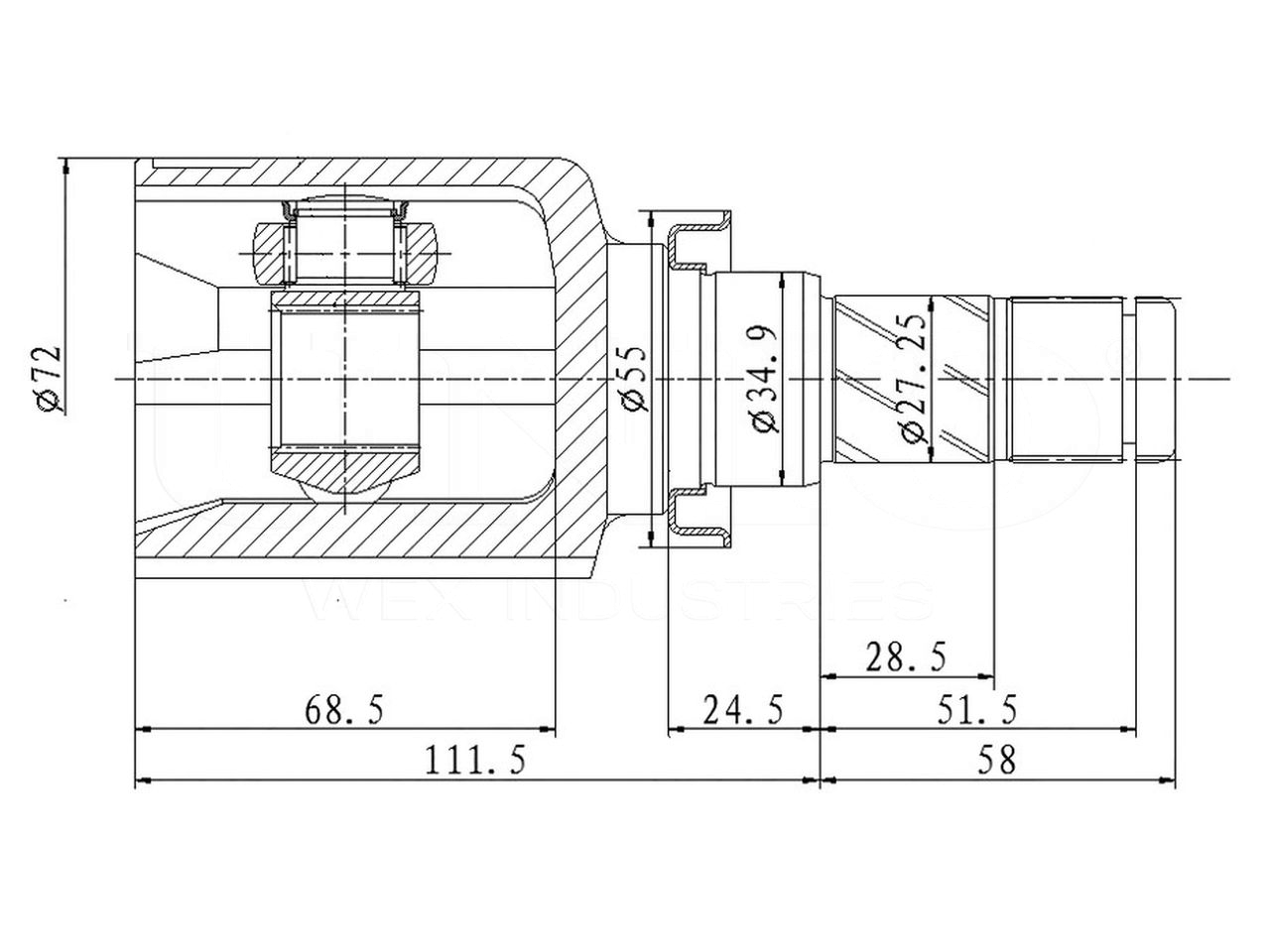 UNIO CVJ-30195 (3815A014) шрус внутренний Mitsubishi (Мицубиси) Colt (Кольт) vi 02-