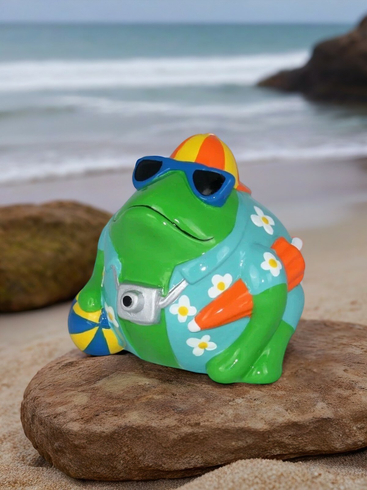 Копилка Pomme-Pidou "Лягушка-Турист", керамическая, подарочная