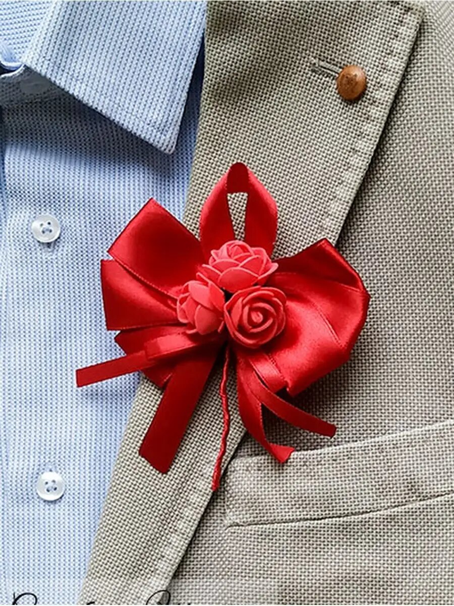 Свадебная бутоньерка мужская для костюма жениха свидетеля