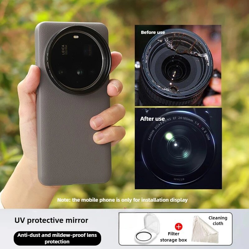 Защита объектива телефона UV, фильтр для камеры, протирочная ткань