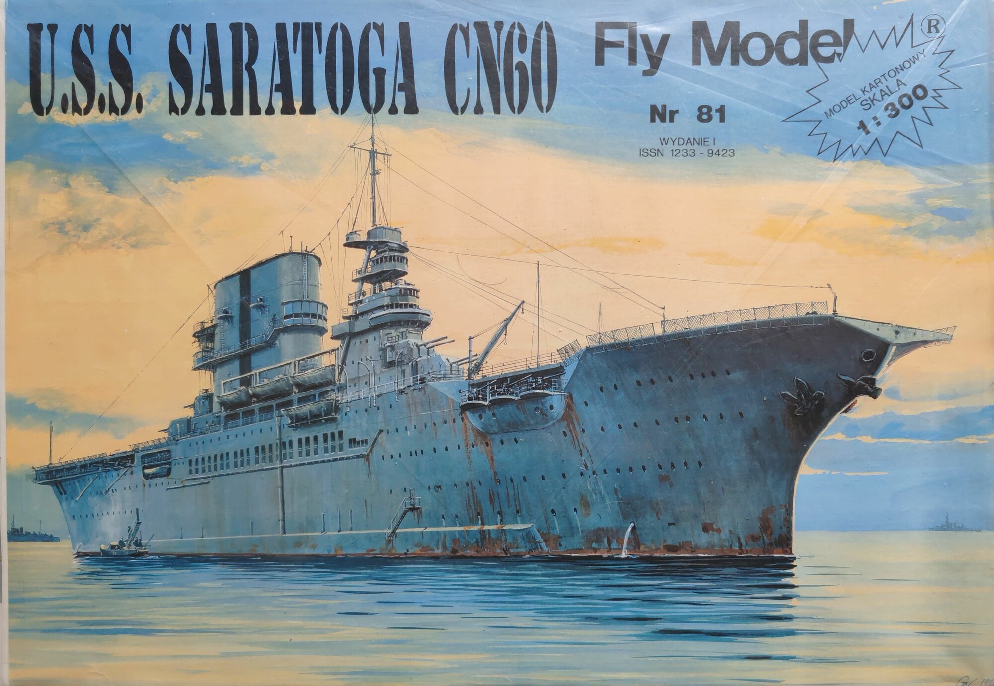 Сборная бумажная модель Корабль USS Saratoga CN60 - FLY MODEL №81 (Журнал)