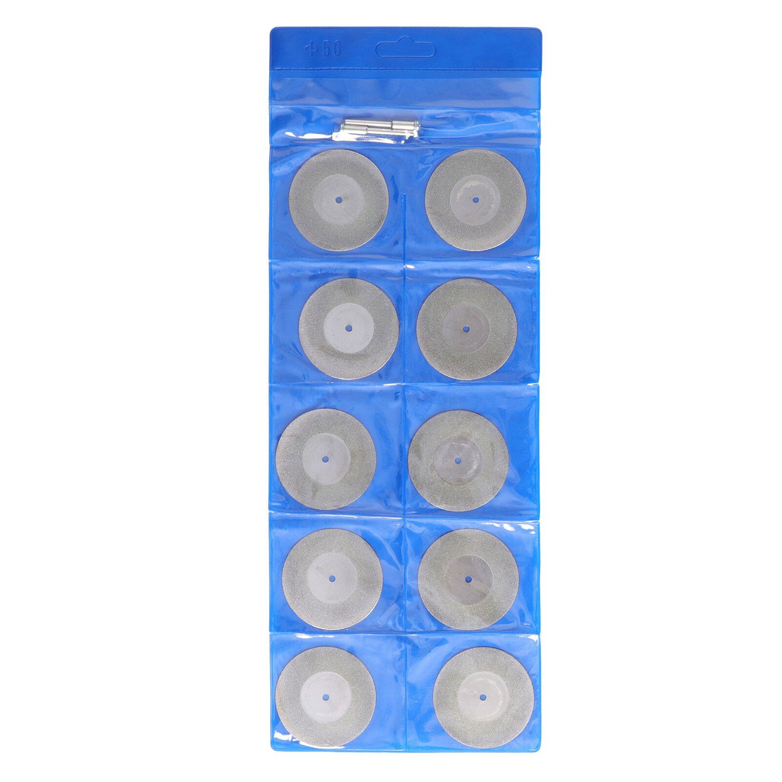 10 шт. Тонкий бриллиантовый режущий диск с стержней круглой шлифовальной шлифовальной руля для деревянного металлического камня 50 мм / 2 дюйма