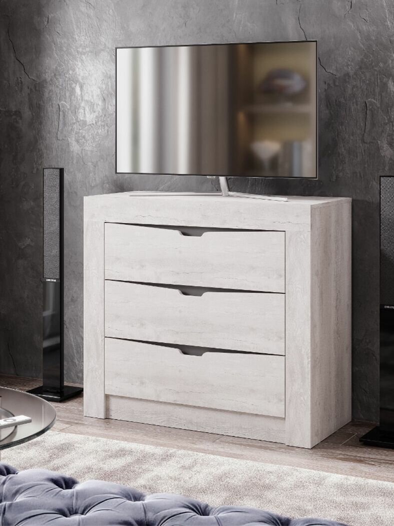 ARNIKA Комод с ящиками для одежды Леонардо, 100.2х44.2х90 см, серый, дуб вотан