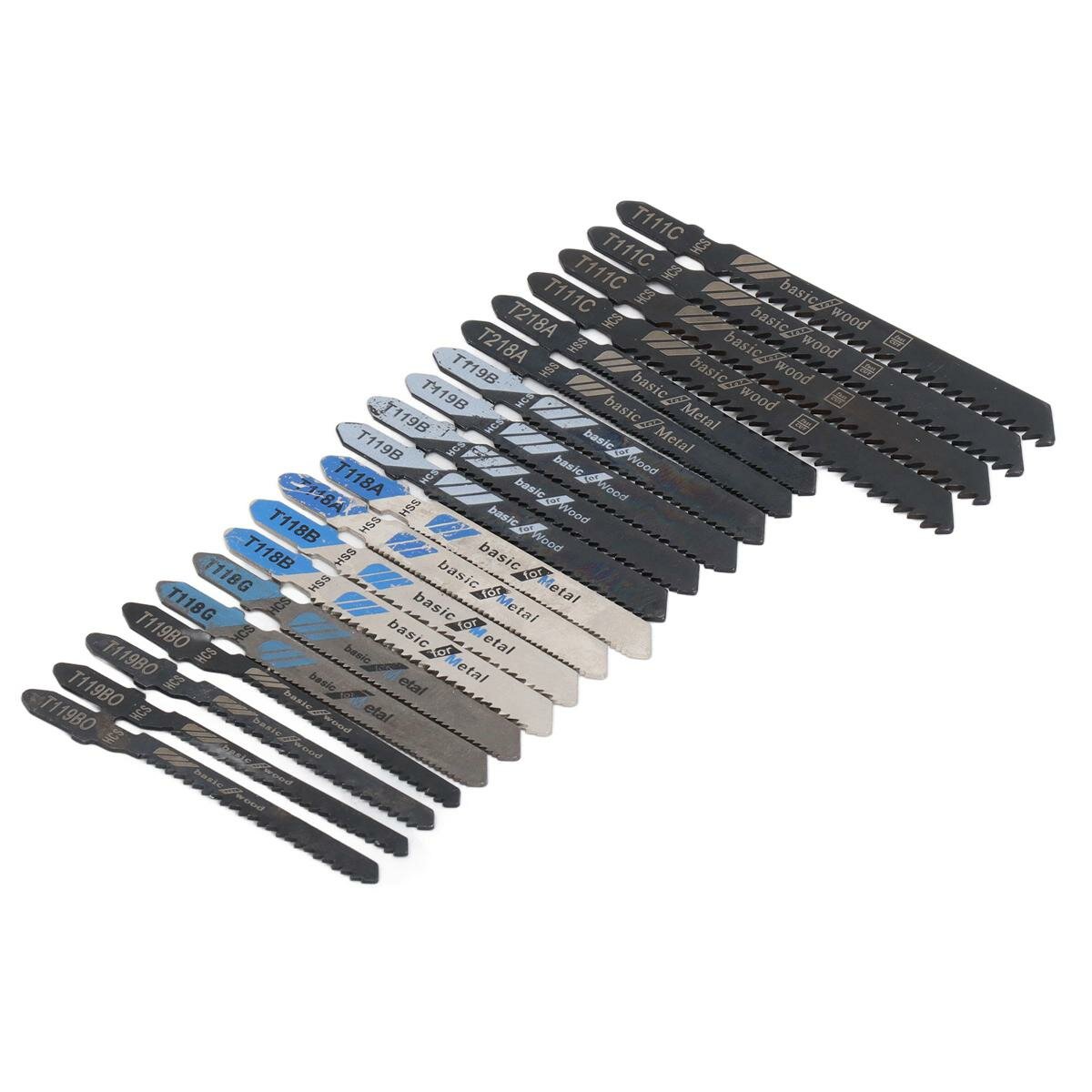 Hao Kan 20 шт. набор лезвий для лобзика HSS T хвостовик прозрачный быстрорежущий лобзик для дерева металла