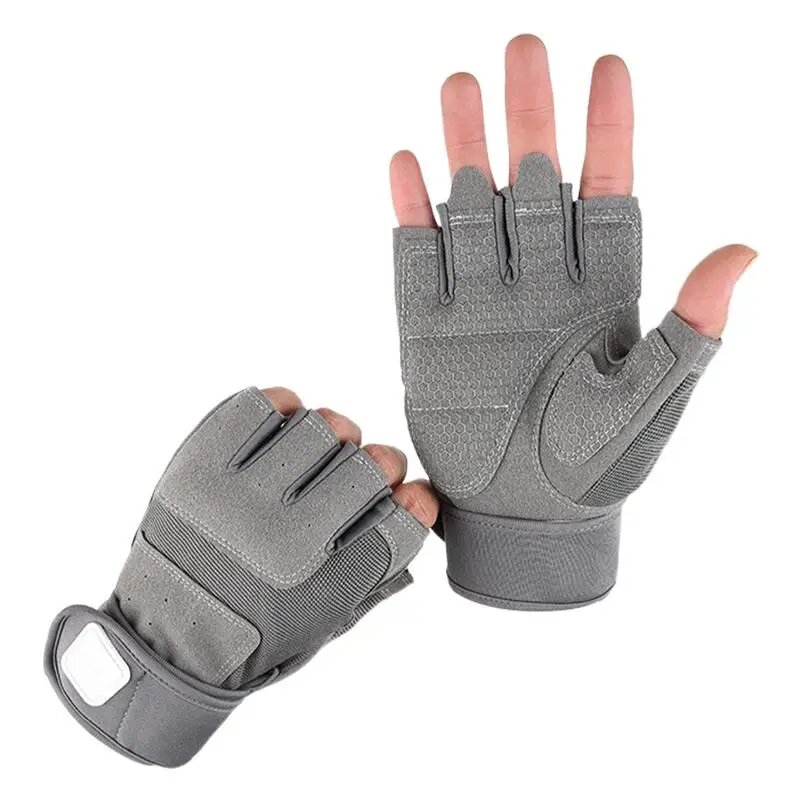 Спортивные перчатки без пальцев Grey Polyester XL, черный