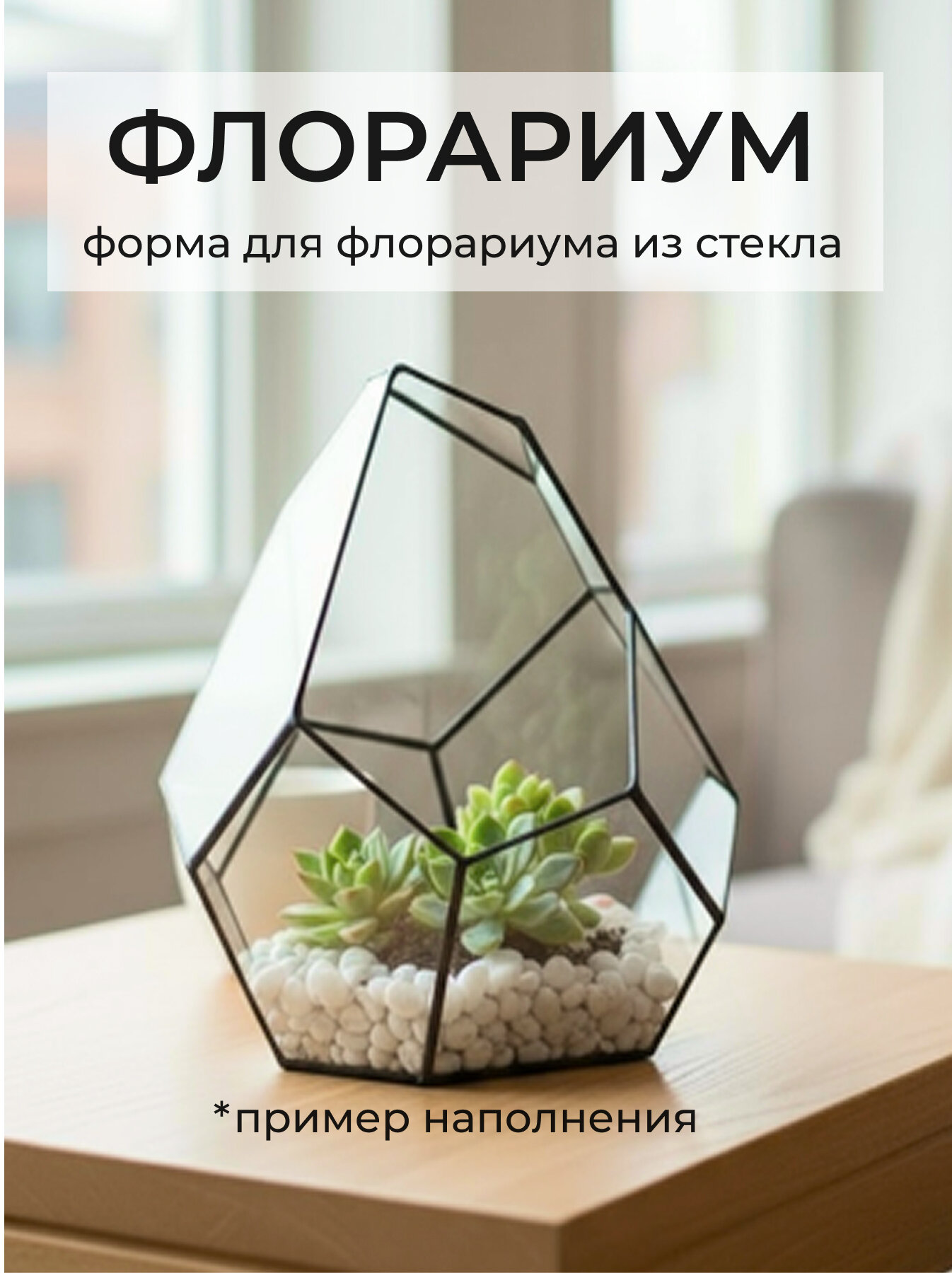 Флорариум Holland. Ваза геометрическая для флорариума Glass Flowers