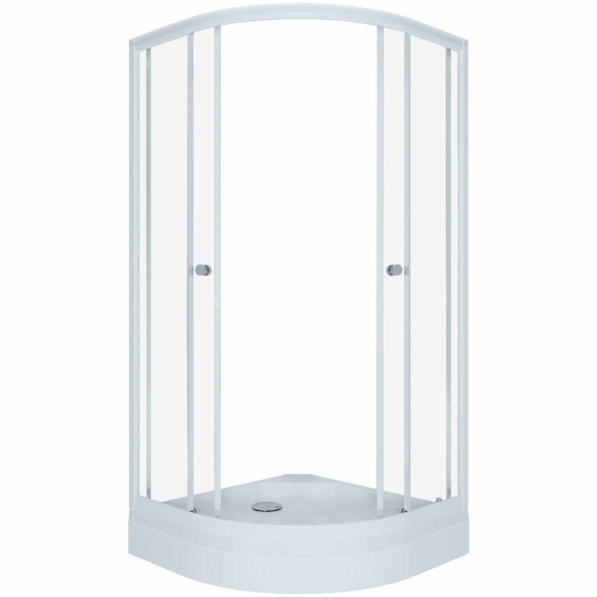 Душевой уголок Тритон (Triton) Ультра 1000х1000х2050 мм, прозрачный 4 мм, профиль белый (Щ0000061796) А (3 места+сифон D90)