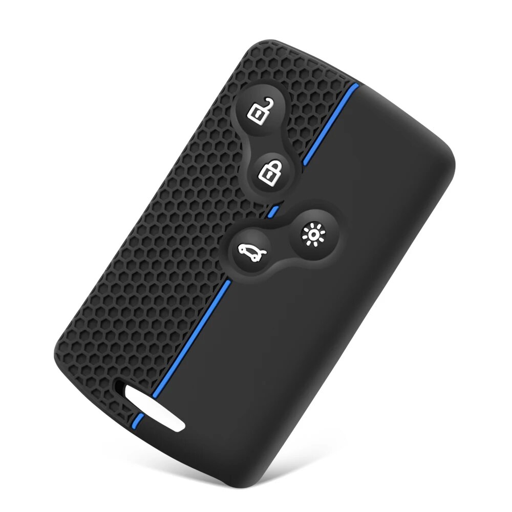 Чехол на 4 кнопки для Renault Duster Captur Clio Logan Megane 1 2 3 Koleos Scenic Nema Fluence Синий