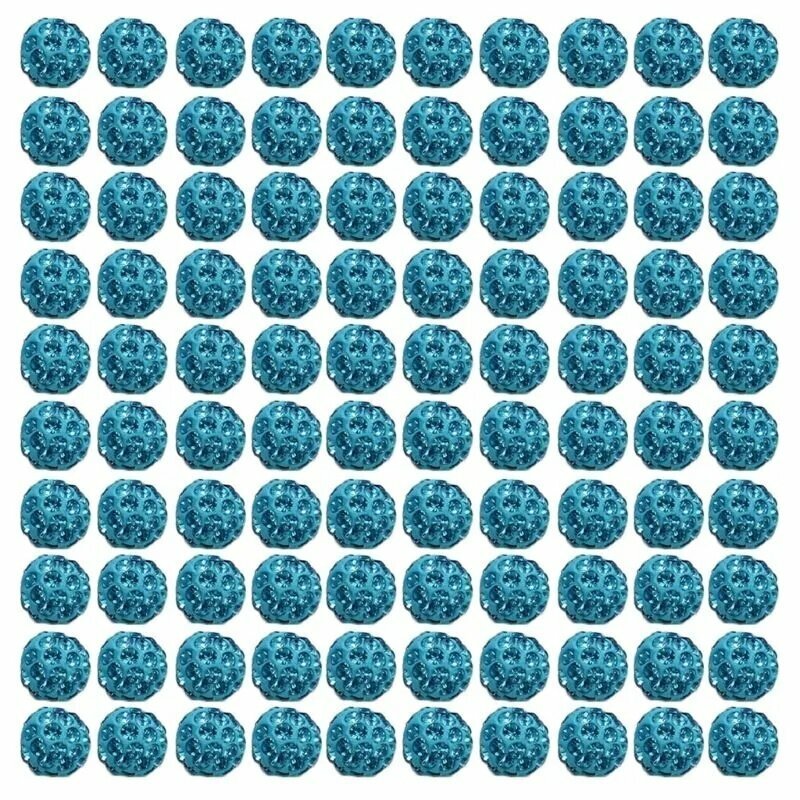 Бусины "Шамбала" из мягкой глины (100 шт.)-Голубое озеро