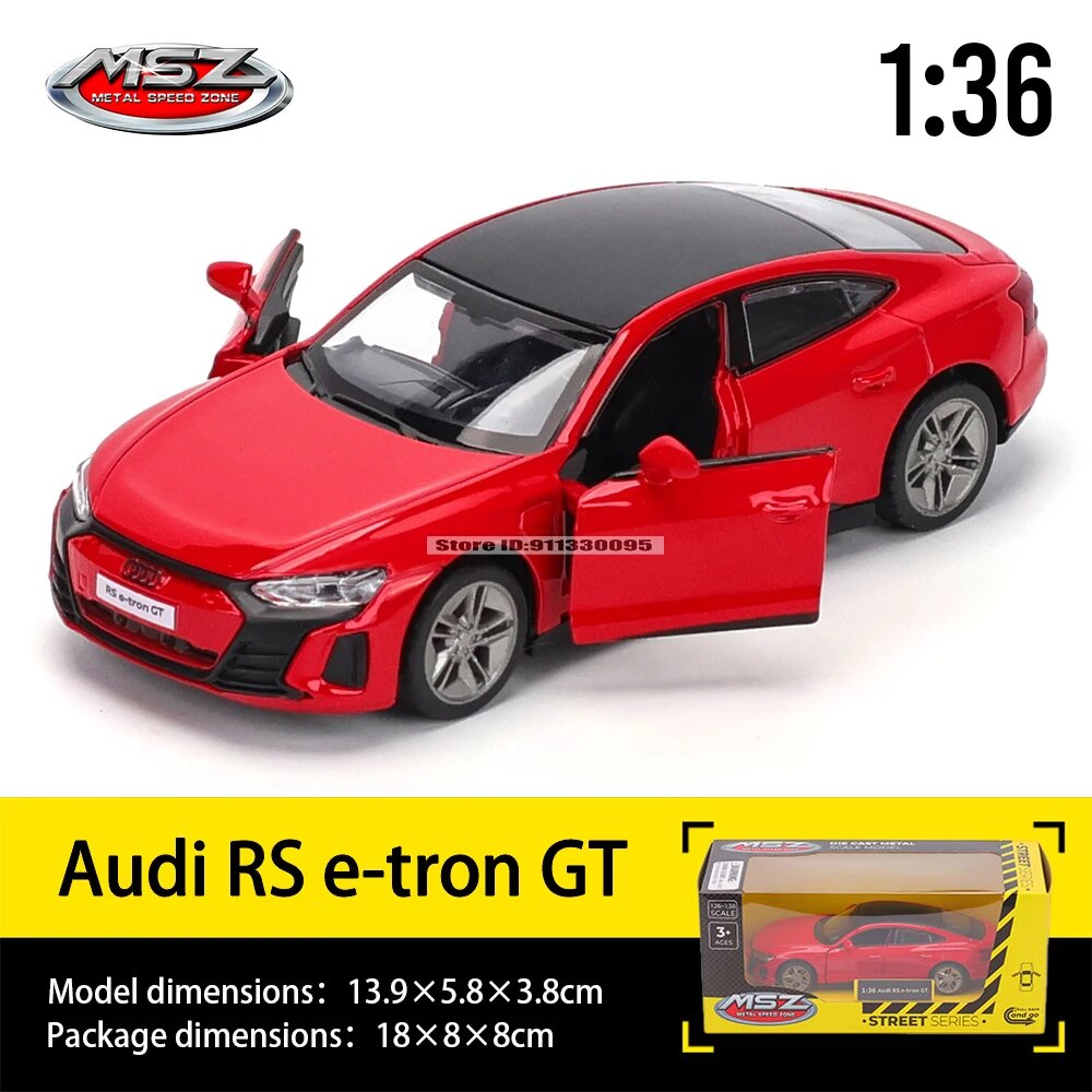 Масштабная модель автомобиля MSZ 1:32 Porsche Carrera GT 911 GT3 RS Красный, 1-36 AUDI e-tron GT