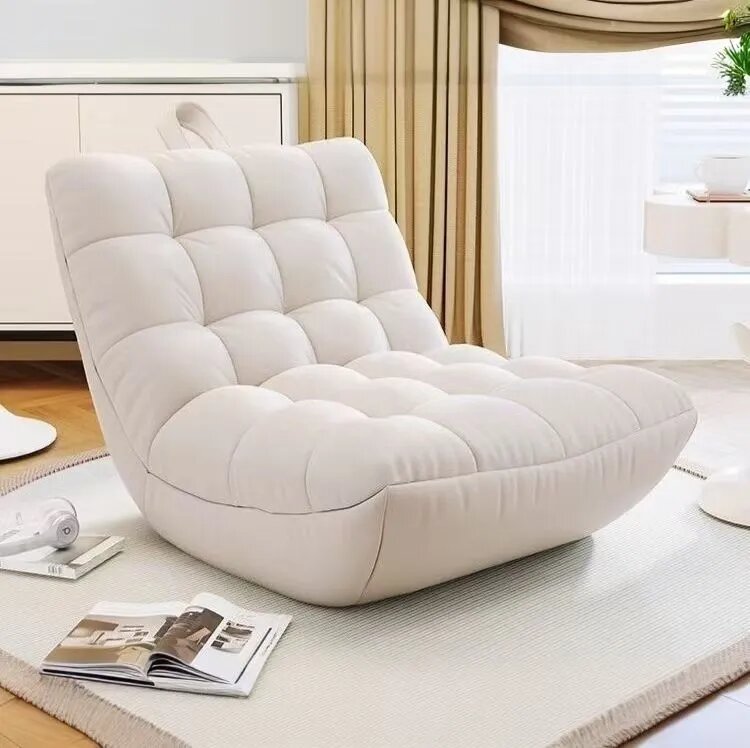 We zero Бескаркасный пуф Диван, Мех искусственный, Размер S, белый