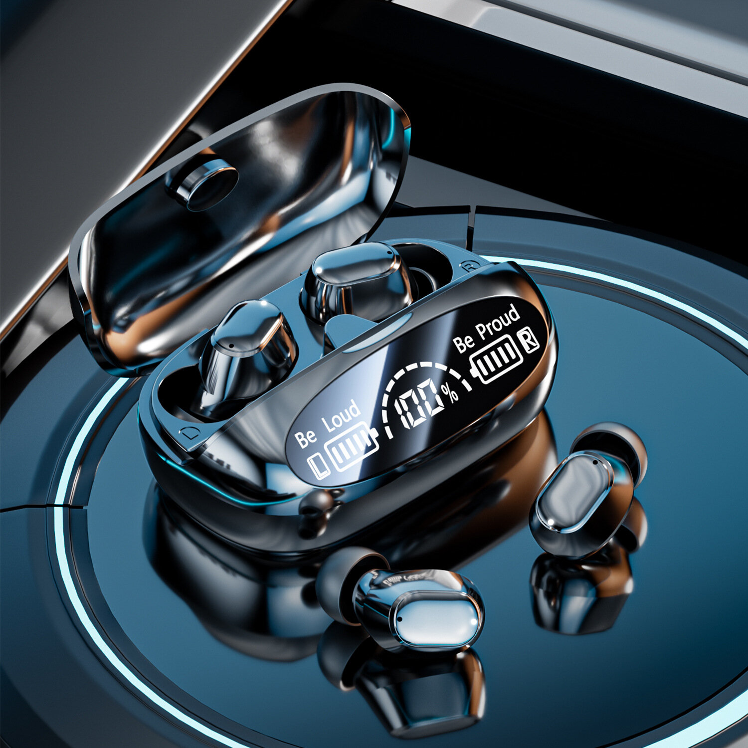 KLQ Bluetooth TWS вкладыши зеркальные цифровые 6.0