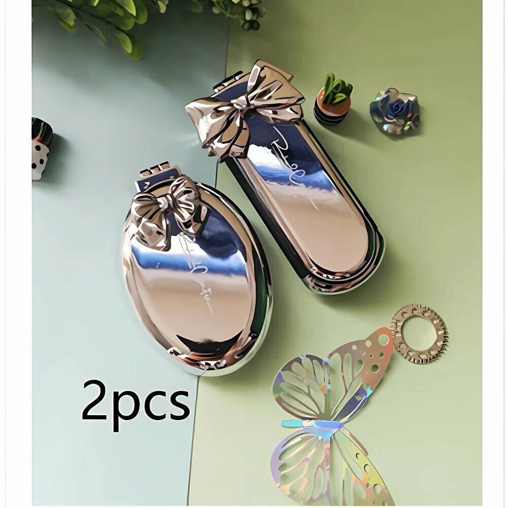 2 шт.3-в-1 складной гребень: массажная подушка + антитуманное зеркало + детский безопасный дизайн (компактный антистатик)