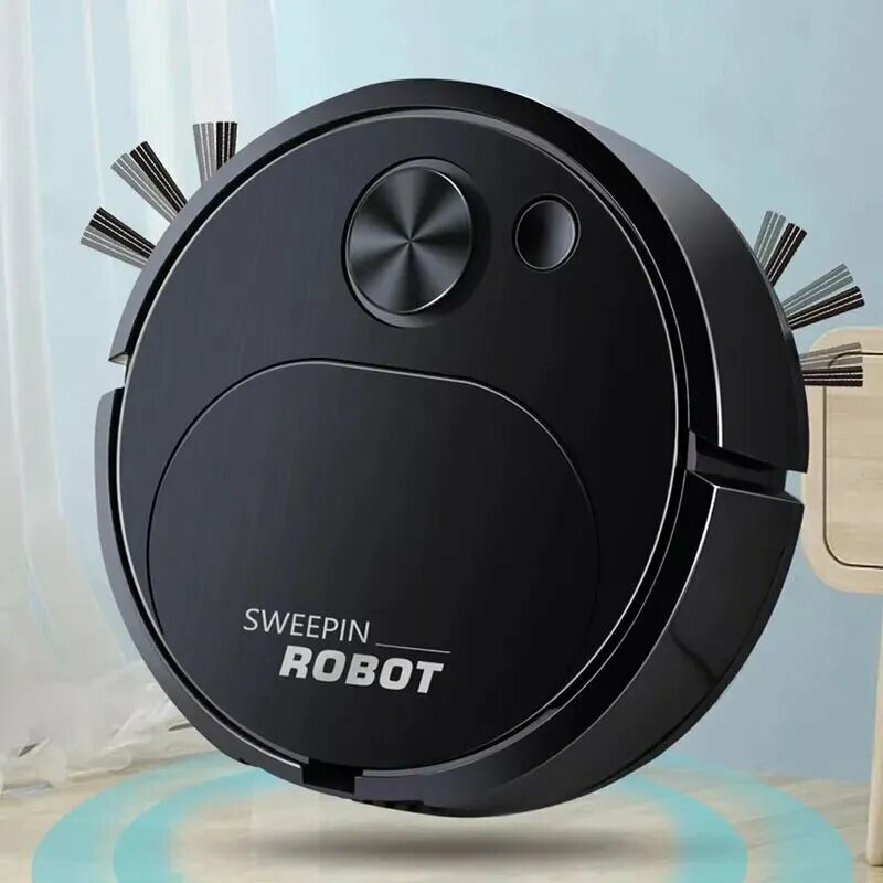 Робот-подметальщик автоматический бытовой мини-пылесос USB перезаряжаемый умный желтого цвета
