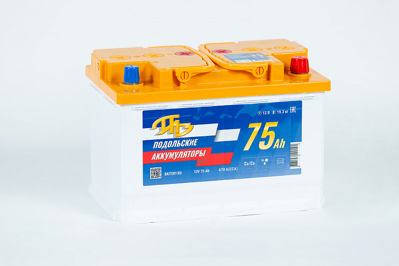 Аккумулятор автомобильный ПАЗ 6СТ-75 обр. 278x175x190