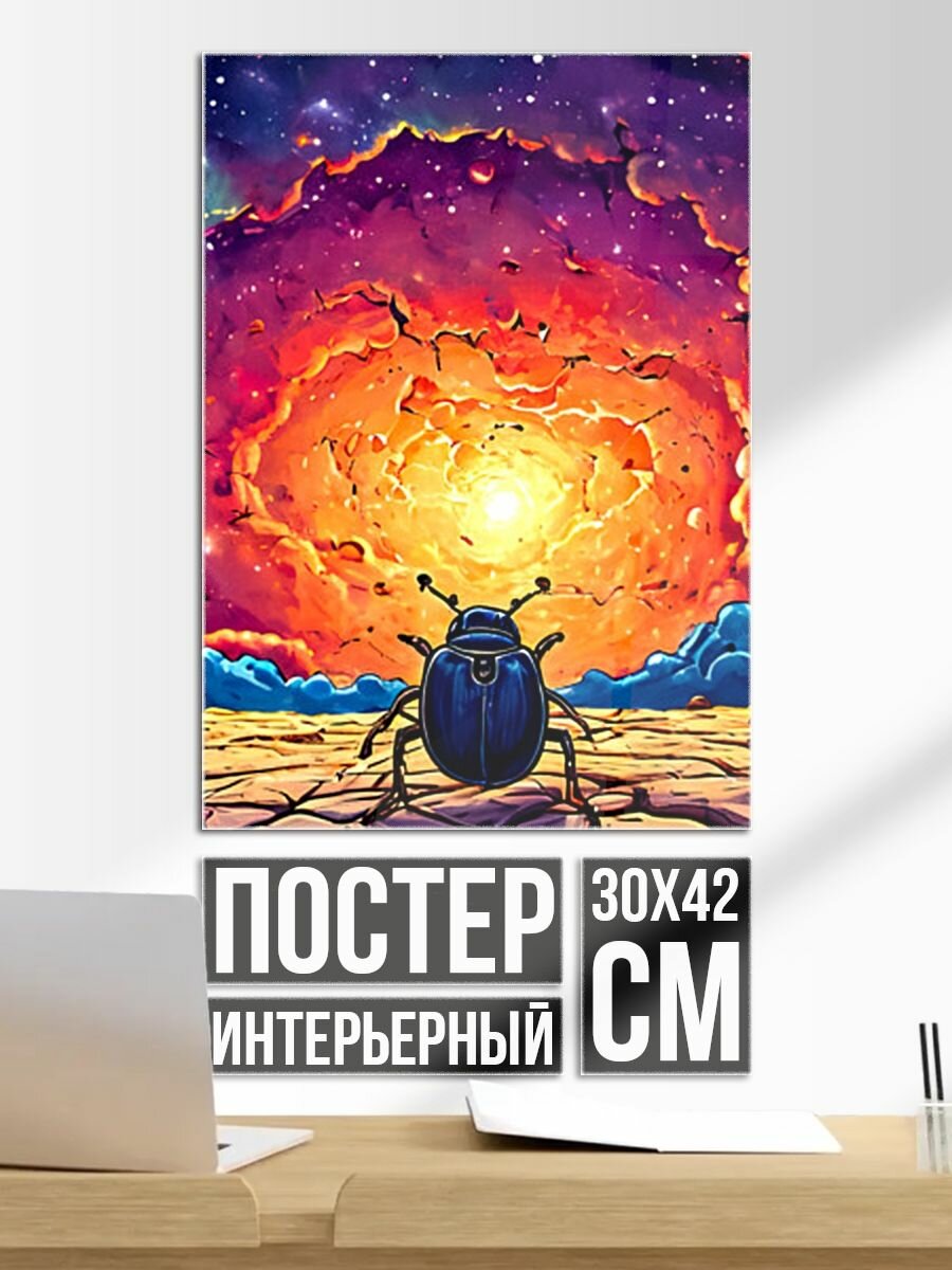 Постер на стену Жук смотрит в космос