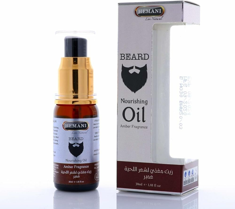 Beard Nourishing OIL Amber Fragrance, Hemani (Питательное масло для бороды с ароматом амбер), 30 мл.