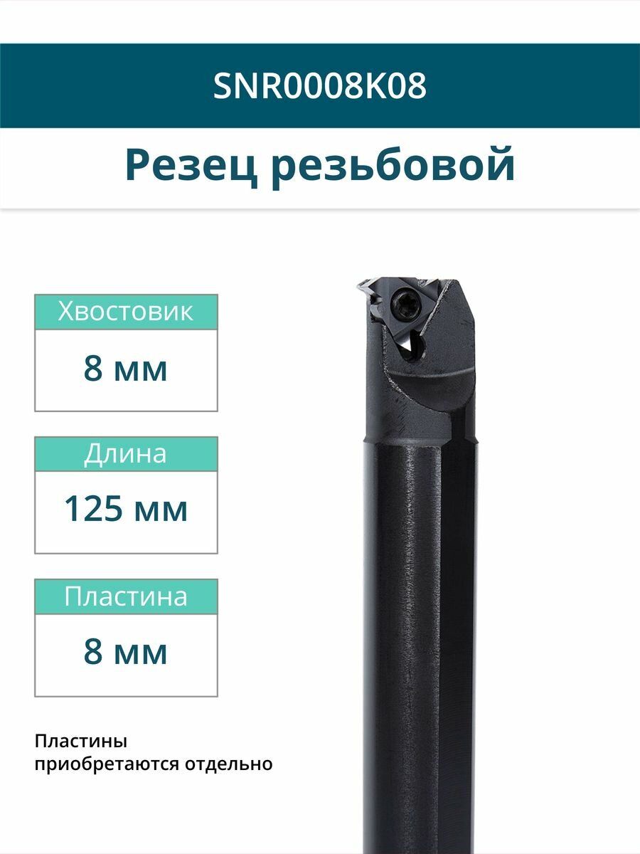 SNR0008K08 резец резьбовой 8 мм правый внутренний / пластина 08IR/NR**