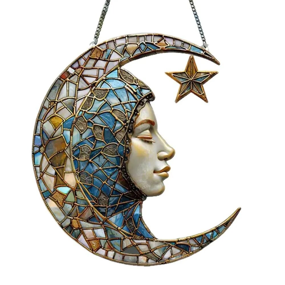 Винтажные цветные акриловые подвески с цепочками для украшения комнаты и дома