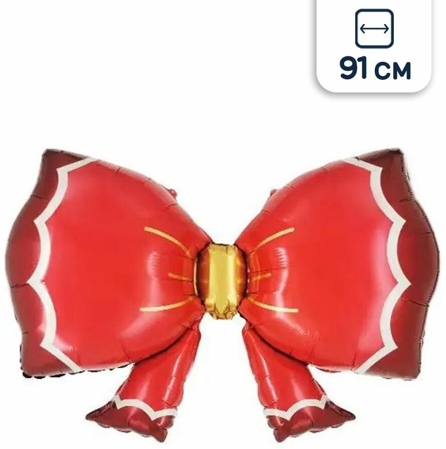Воздушный шар фольгированный Falali фигурный, Бант, красный, 91 см