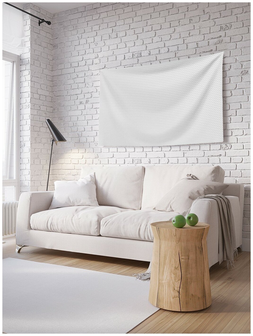 Горизонтальное фотопанно на стену JoyArty "Тонкие зигзаги монохром", 100x150 см