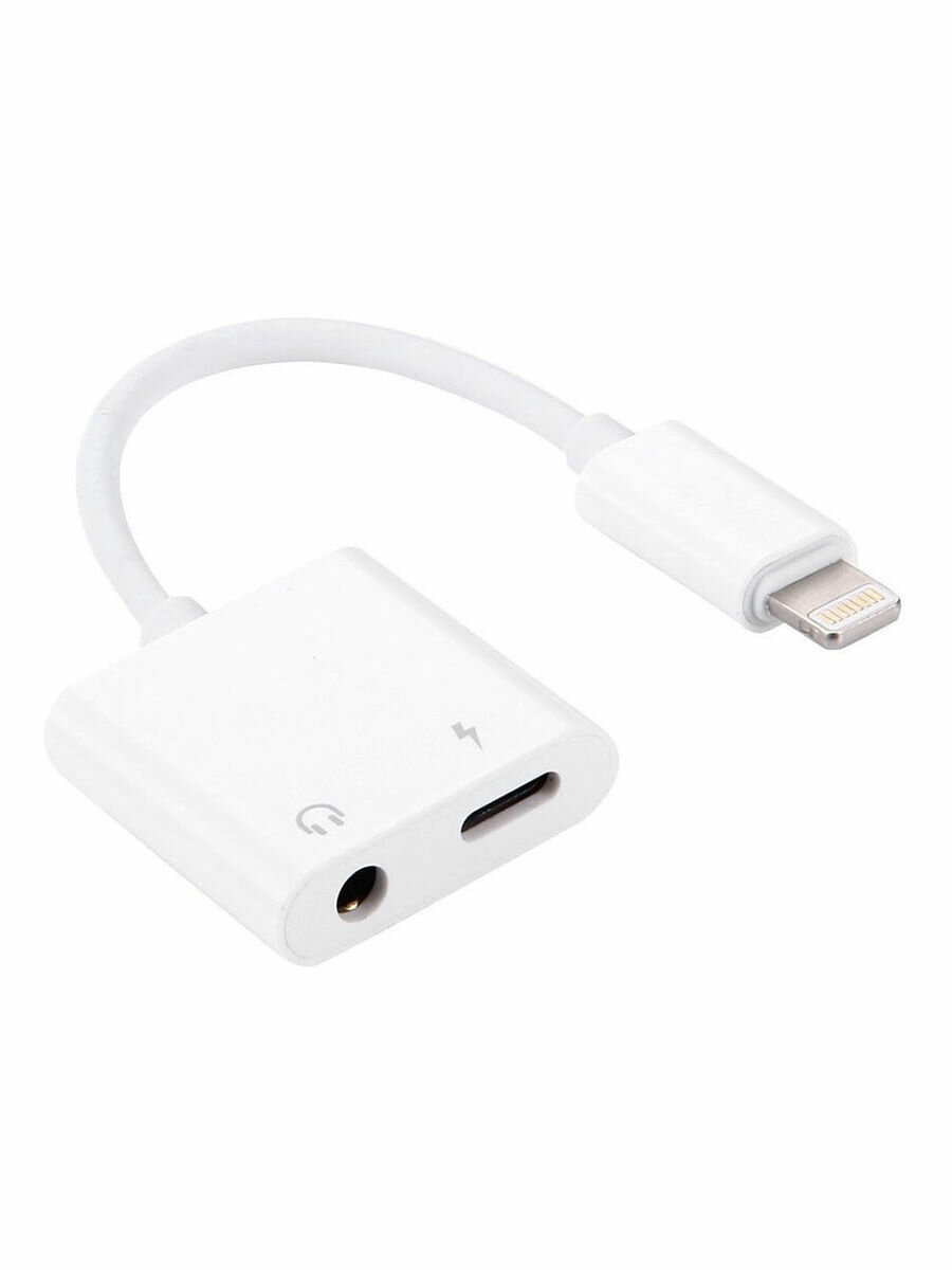Разветвитель ( Переходник ) 2в1 Lightning в Jack 3.5mm наушники + зарядка, для iPhone / iPad