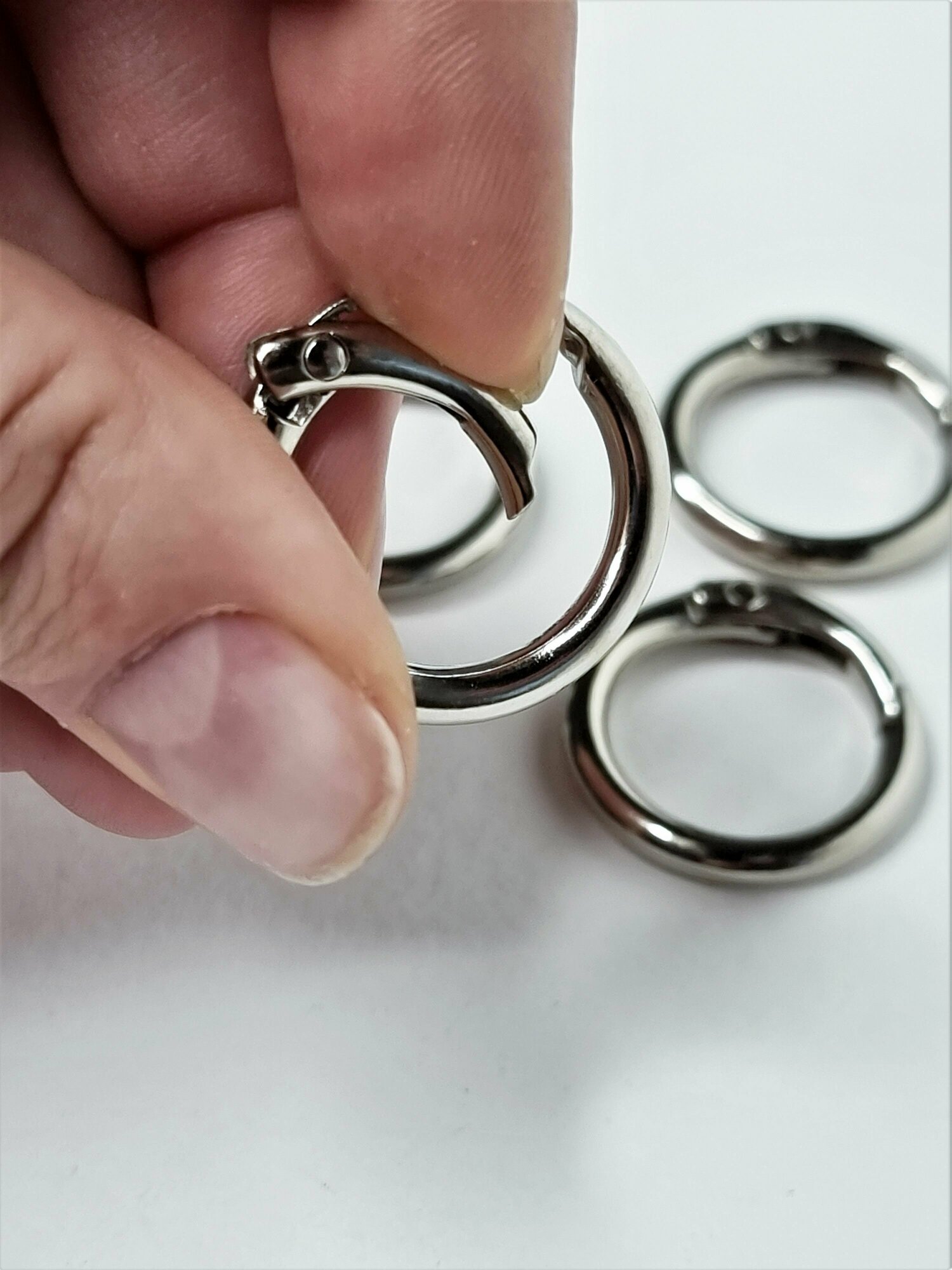 Карабины-Кольца. 26мм. Цвет Родий. 4шт.