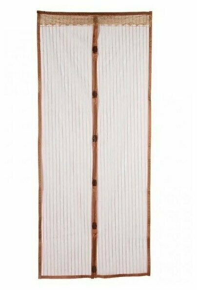 Москитная сетка на дверь на магнитах/100х210см/Штора от комаров/Дверная антимоскитная сетка.