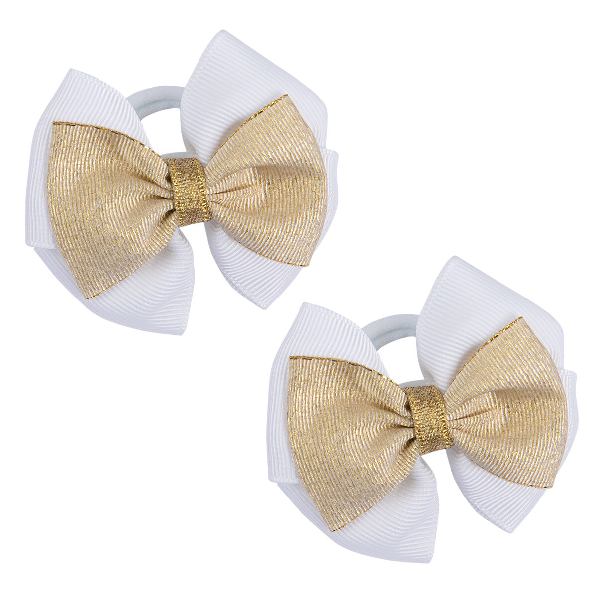 Набор резинок для волос "CHERRY MARY" DR07036 2 шт. №01 белый-золотистый