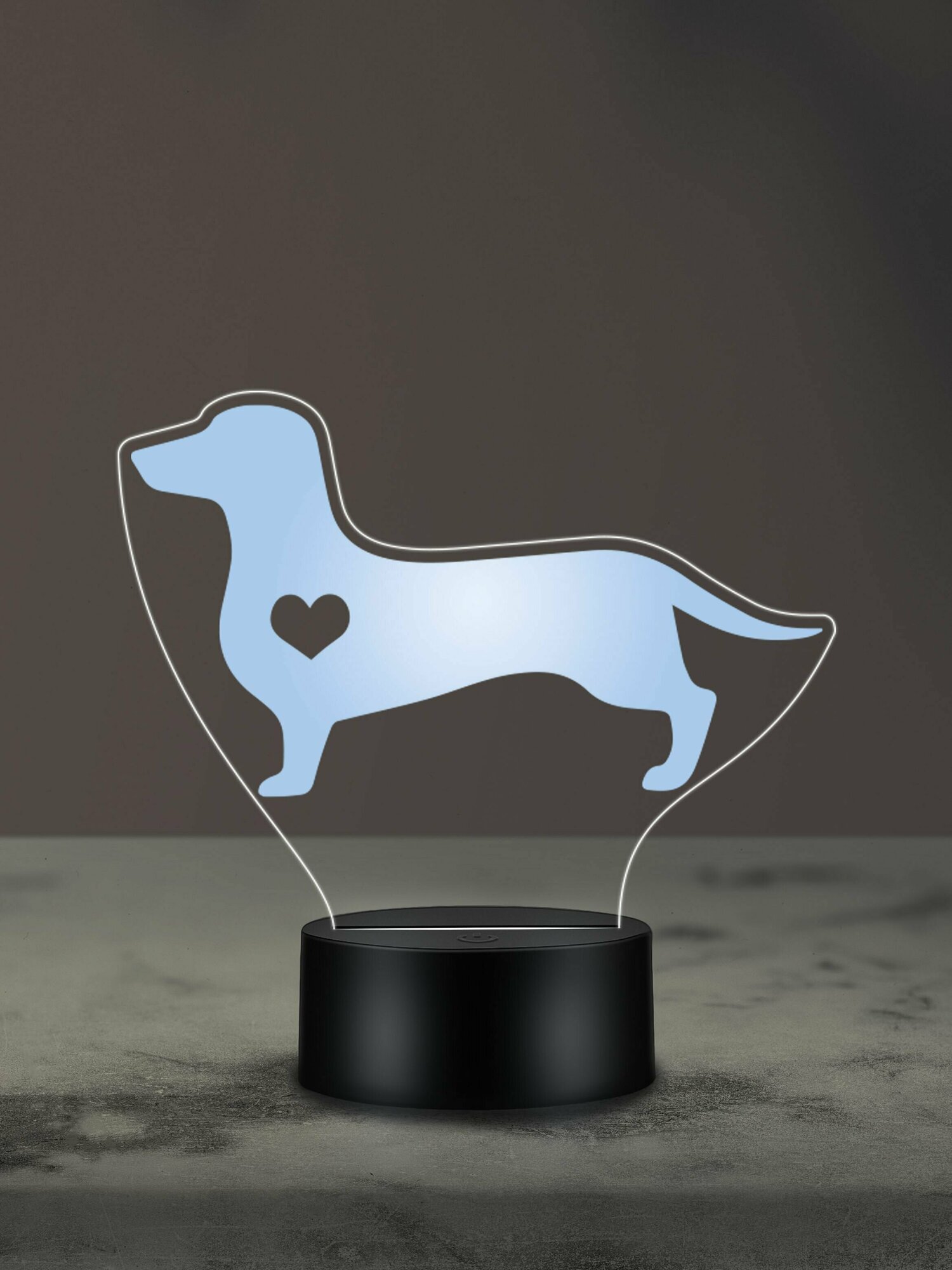 Ночник Такса, ночная лампа, 3Д светильник, собака, пес