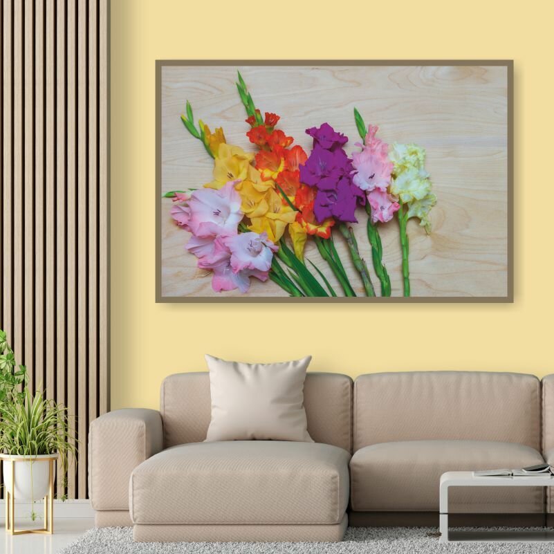 Постер для интерьера Цветы Гладиолуса 70х50 см в тубусе ПолиЦентр