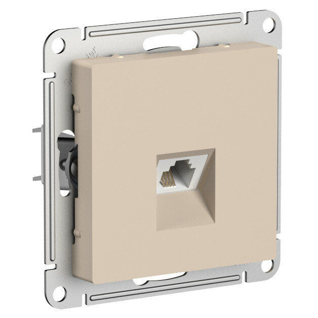 Розетка телефонная RJ11 AtlasDesign, Systeme Electric, цвет песочный