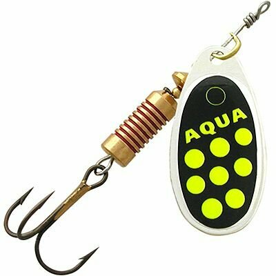 Блесна для рыбалки AQUA COMET 03,0g, лепесток № 1, цвет CO-19 (серебро, черный , желтый), 1 штука