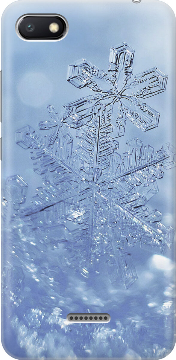 Силиконовый чехол Снежинка на голубом на Xiaomi Redmi 6A / Сяоми Редми 6А
