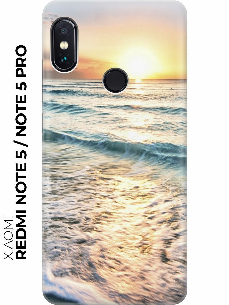Силиконовый чехол Закат на море на Xiaomi Redmi Note 5 / Note 5 Pro / Сяоми Редми Ноут 5 / Ноут 5 Про