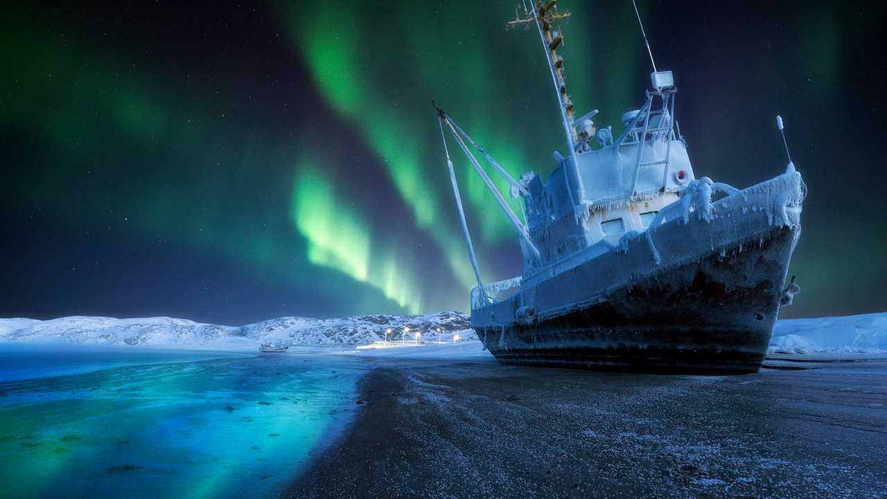 Картина на холсте 110x60 LinxOne "Кольский полуостров иней" интерьерная для дома / на стену / на кухню / с подрамником