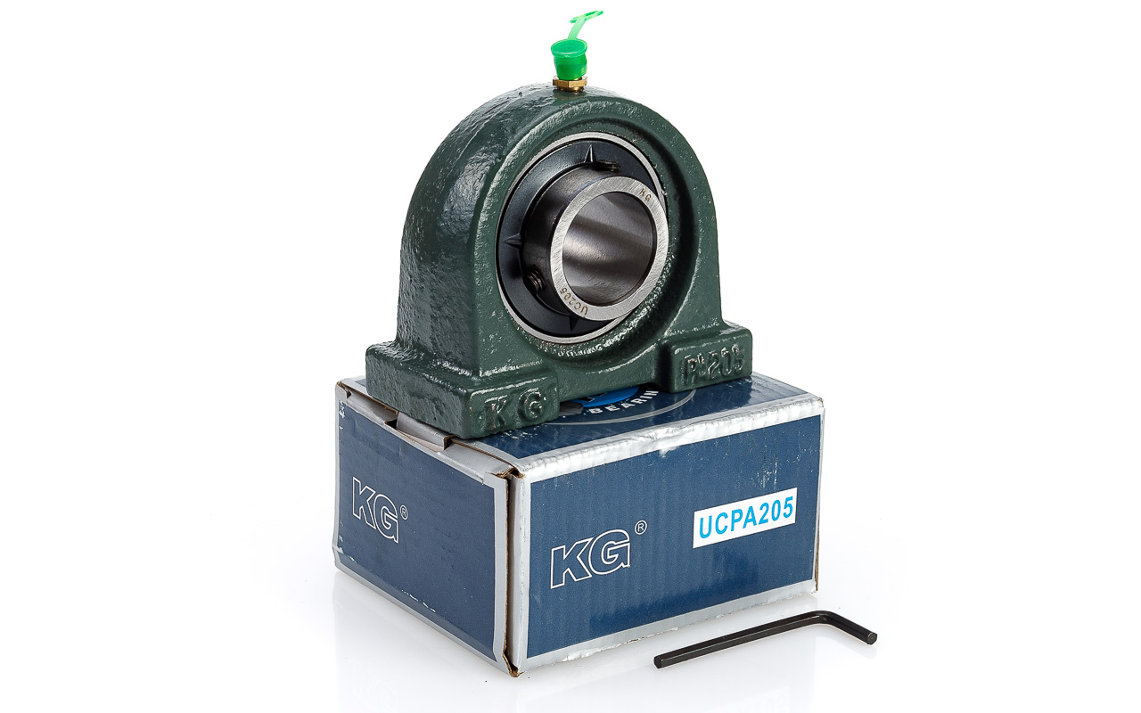Подшипниковый узел KG UCPA205, литой чугун, диаметр отверстия 25 мм, ширина 34,1 мм
