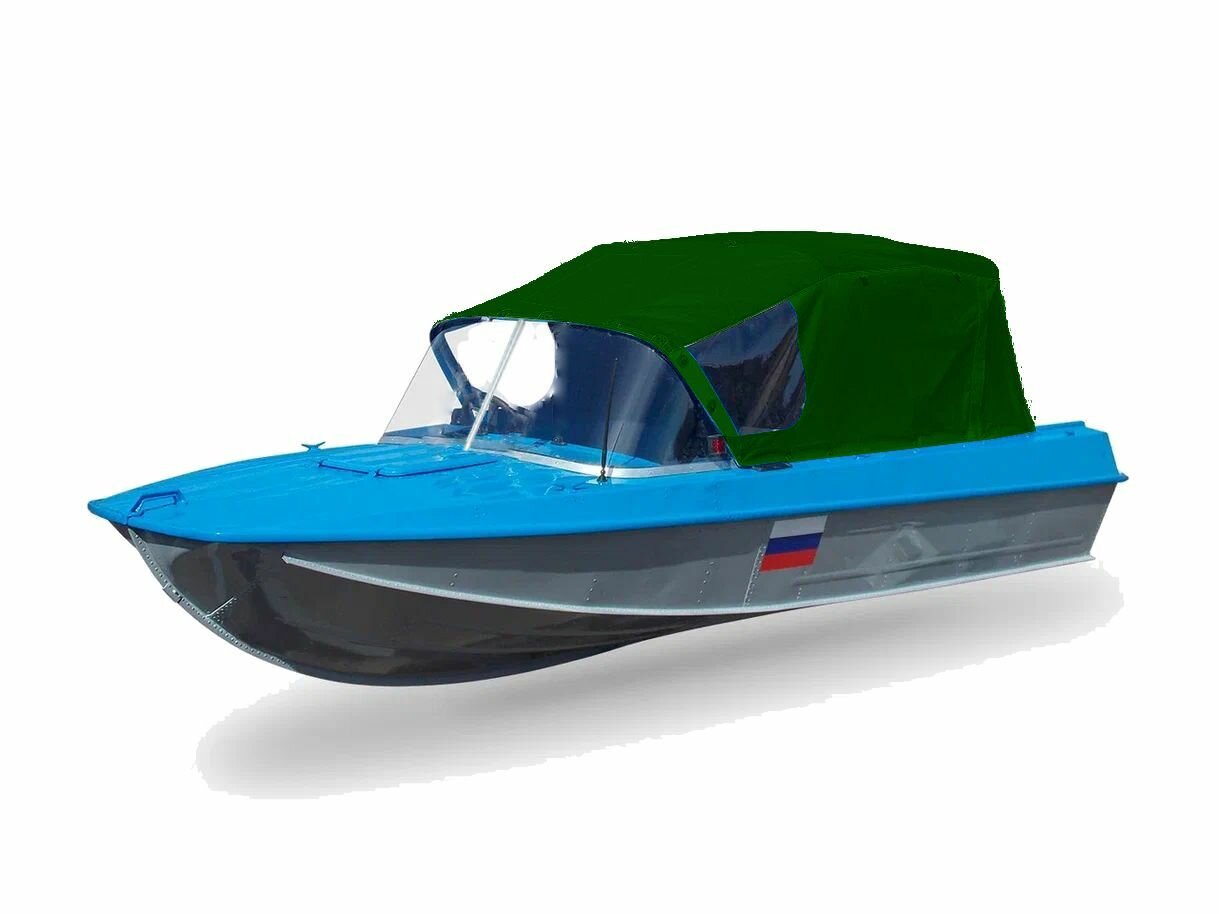 Казанка 5М2,3,4 тент с дугами с креплениями на штатное стекло