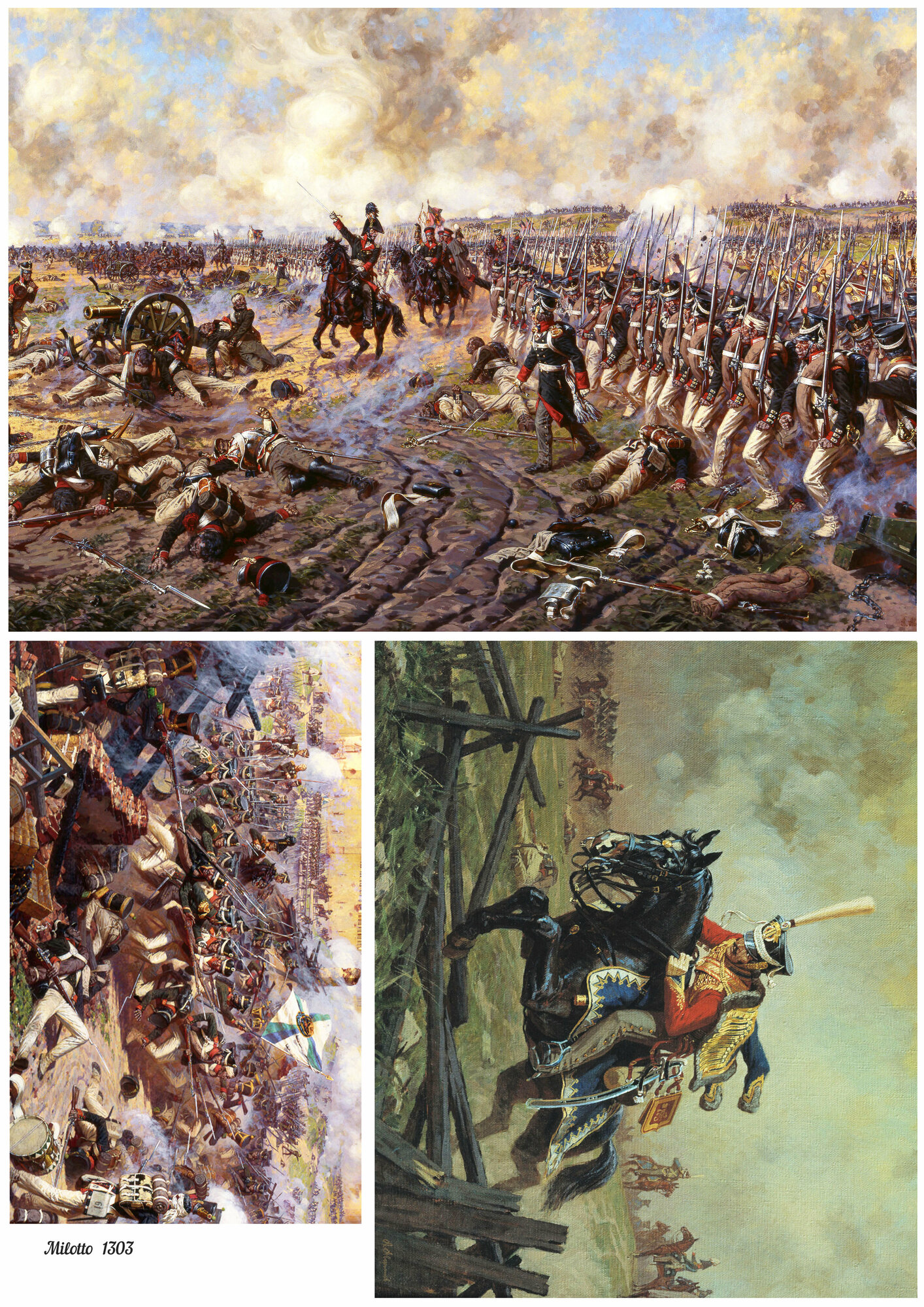 Бумага для декупажа А4 рисовая салфетка 1303 гусары солдат сражение всадник винтаж крафт DIY Milotto