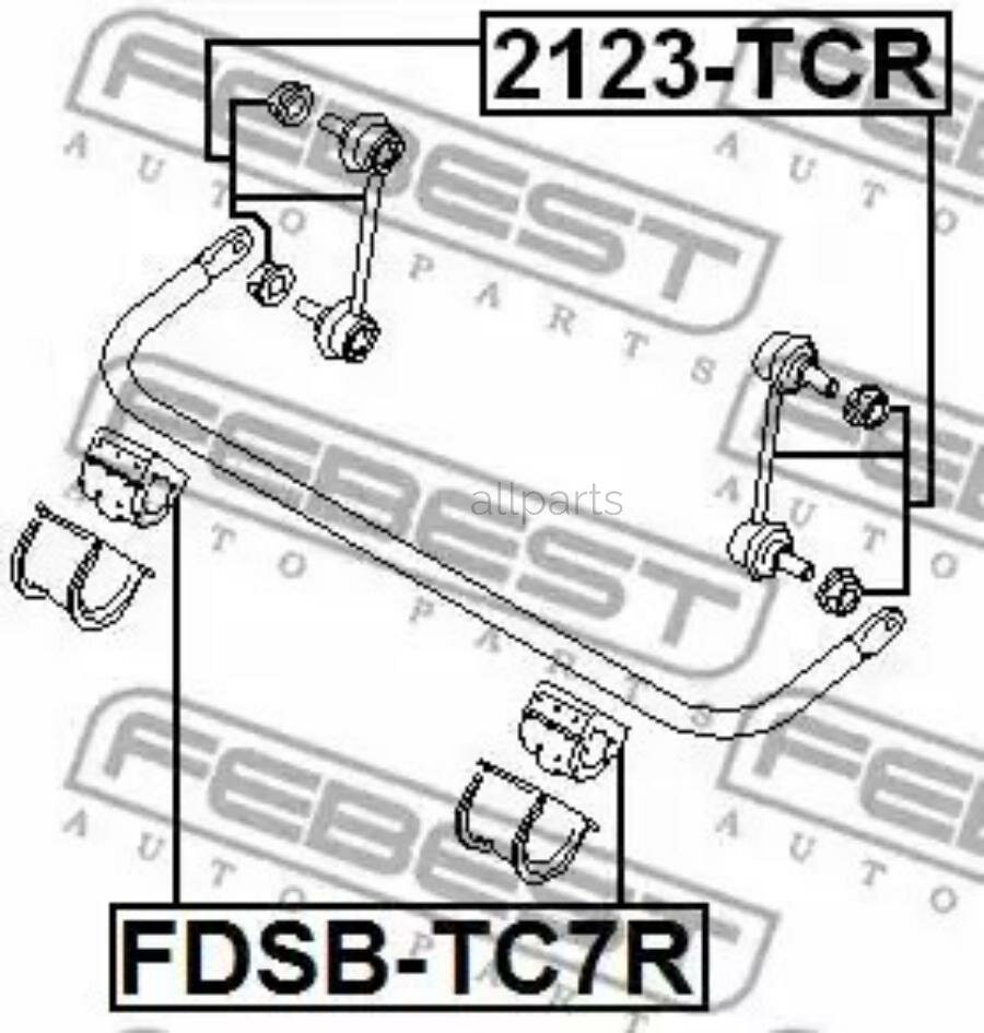FEBEST FDSB-TC7R Втулка заднего стабилизатора D24 Ford Tourneo Connect Chc 2002-2013 FEBEST FDSB-TC7R