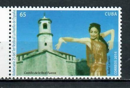Почтовые марки Куба 2014г. "25 лет фестивалю La Huella de Espana" Архитектура, Танцы MNH