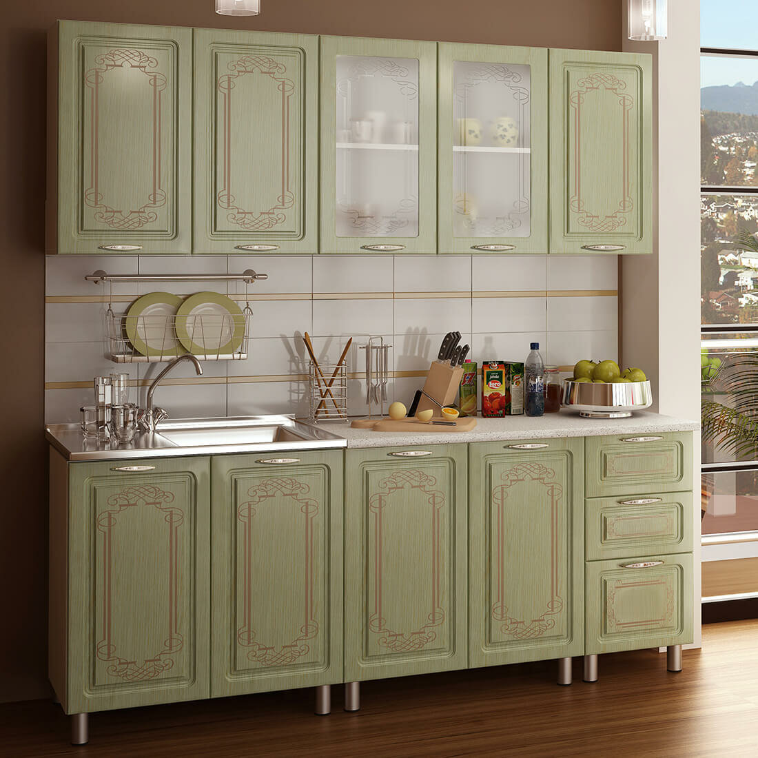 Кухня 2,0м "Люкс" прима/белый (снято С про-ВА)