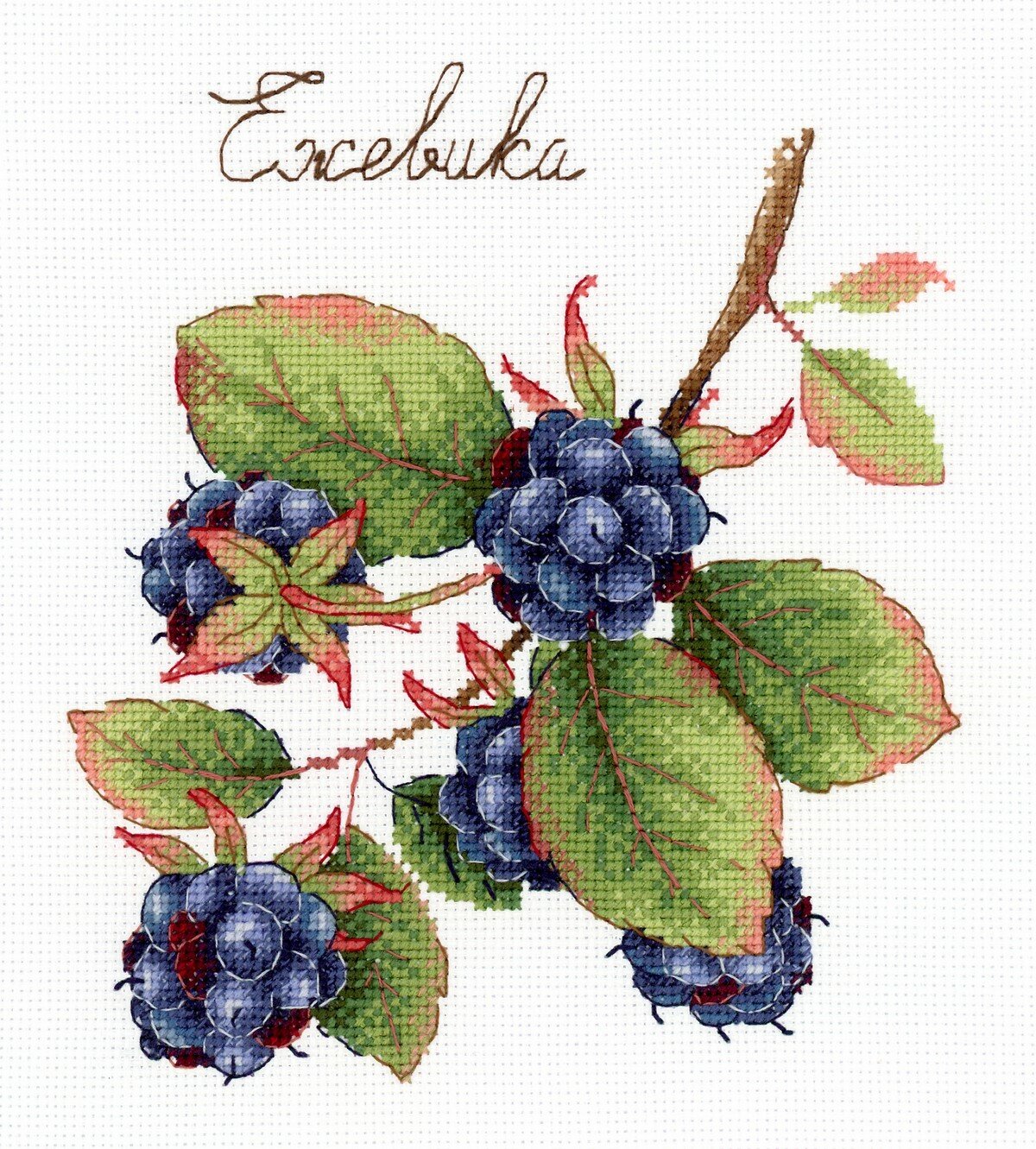 Вышивка Дары природы. Ежевика 20x15 см.